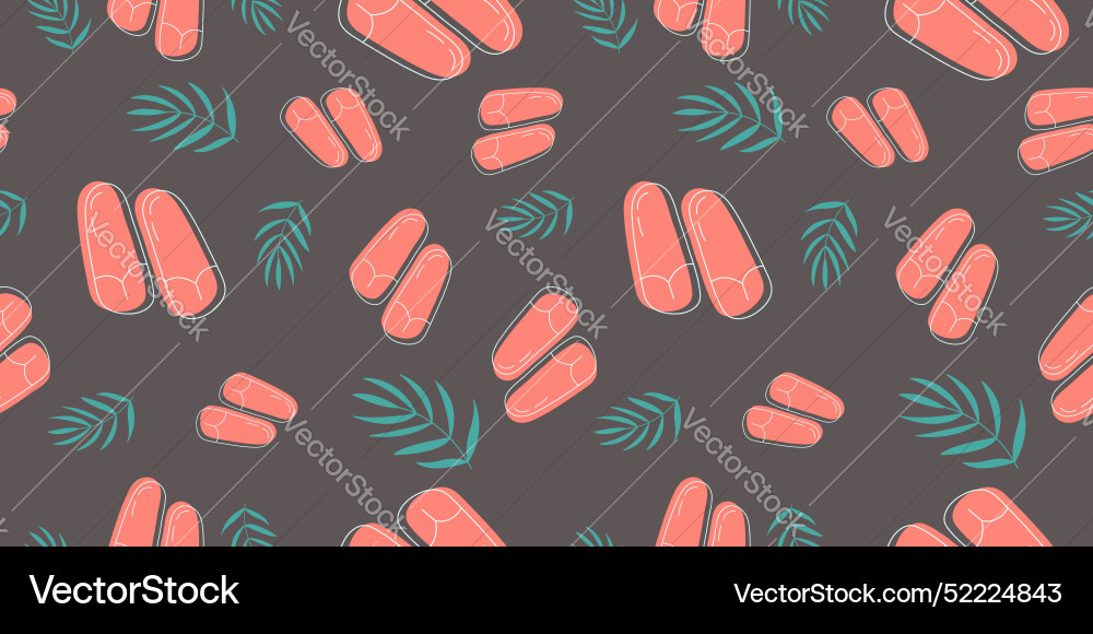 Seamless pattern with tropical summer elements Vector Image