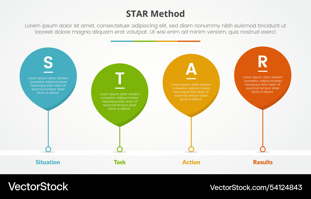 Star method infographic concept for slide Vector Image