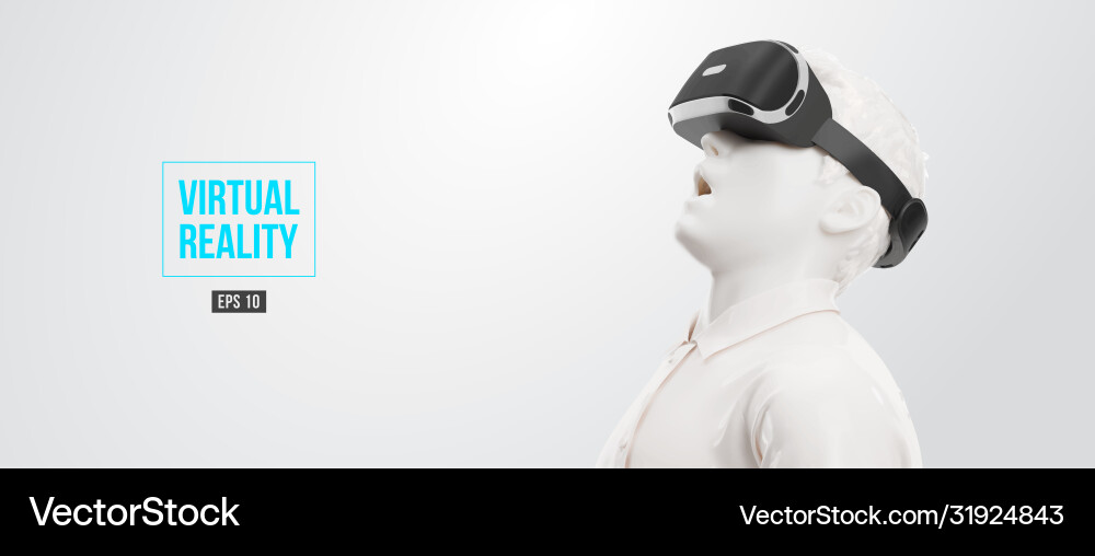 Vr headset technology man wearing virtual reality Vector Image