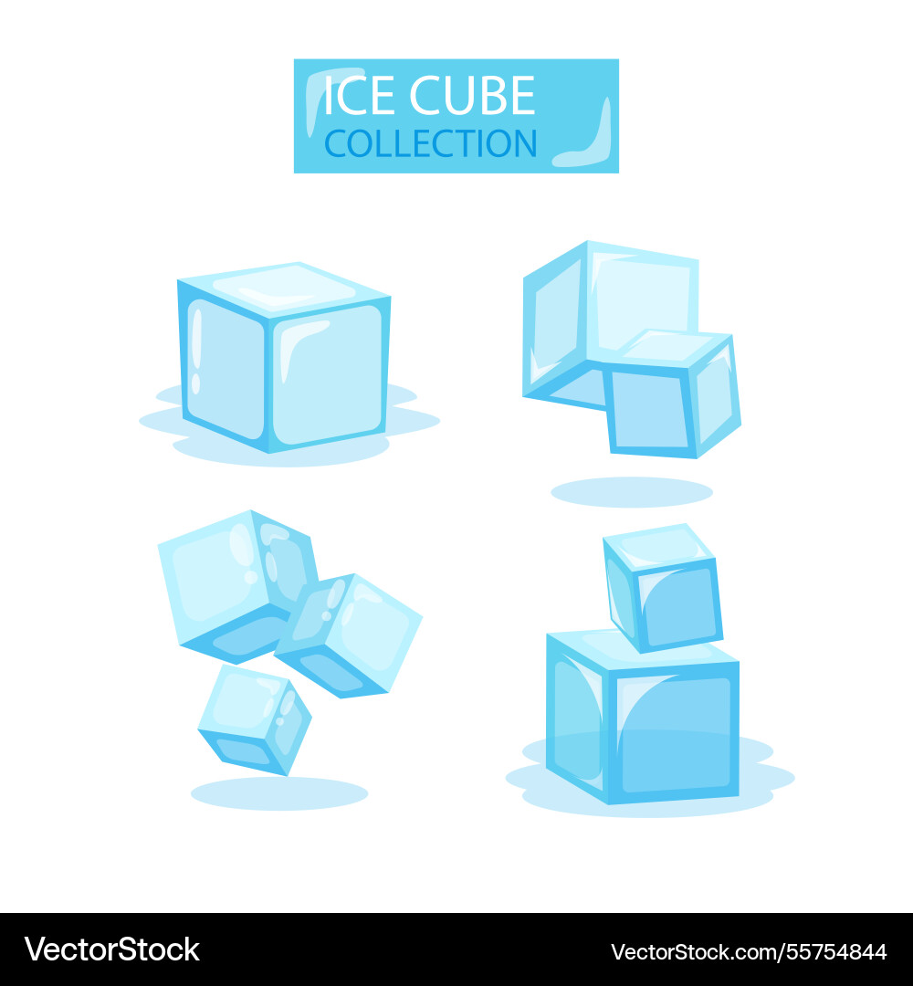 2d ice cube collection Royalty Free Vector Image