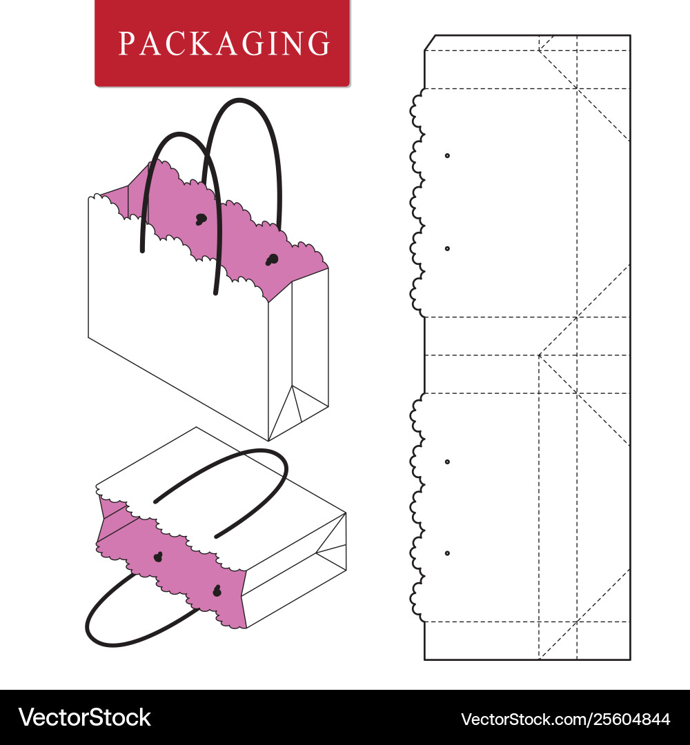 Bag packaging template for wearing Royalty Free Vector Image