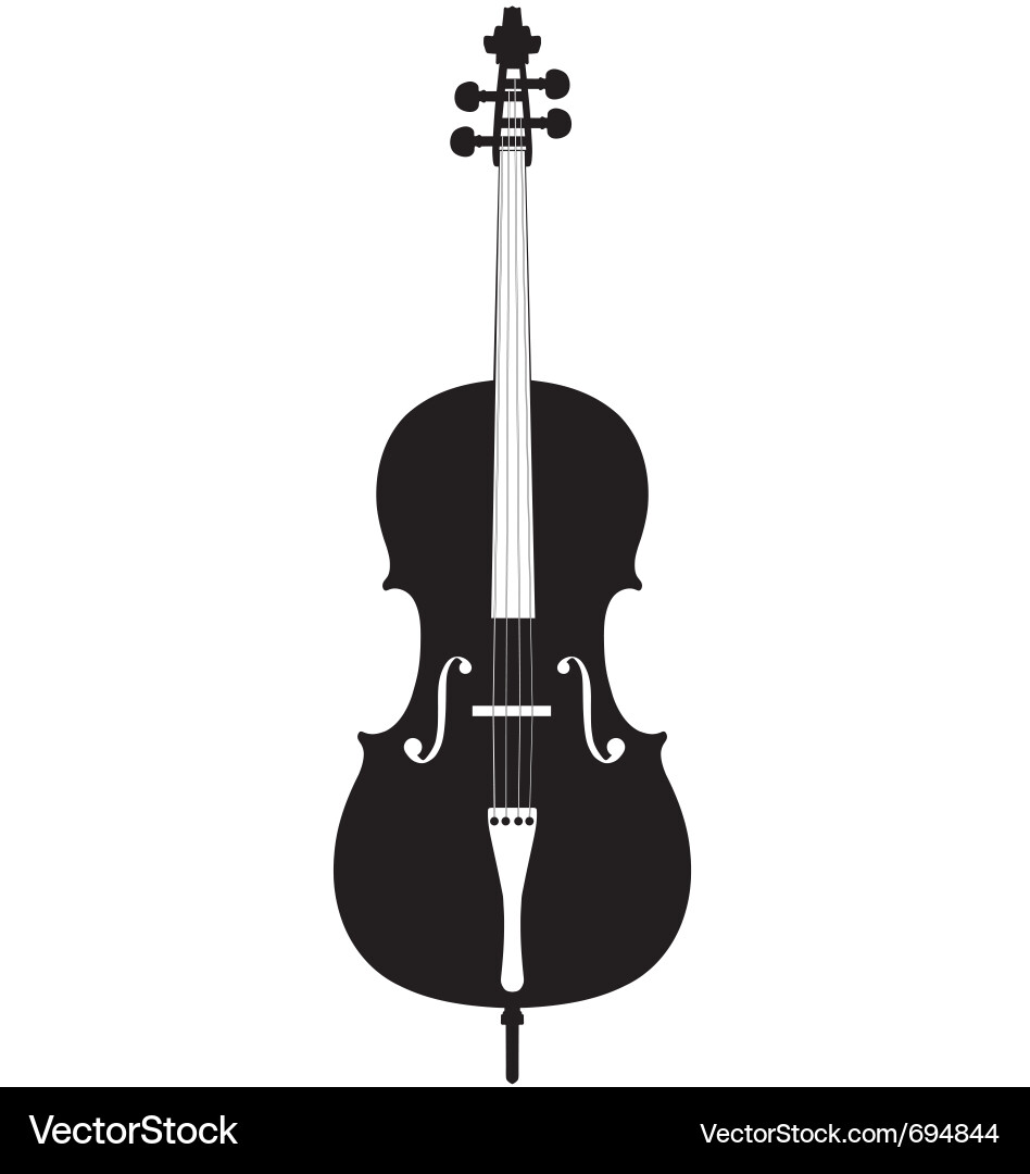 Cello Silhouette Lizenzfreies Vektorbild - VectorStock