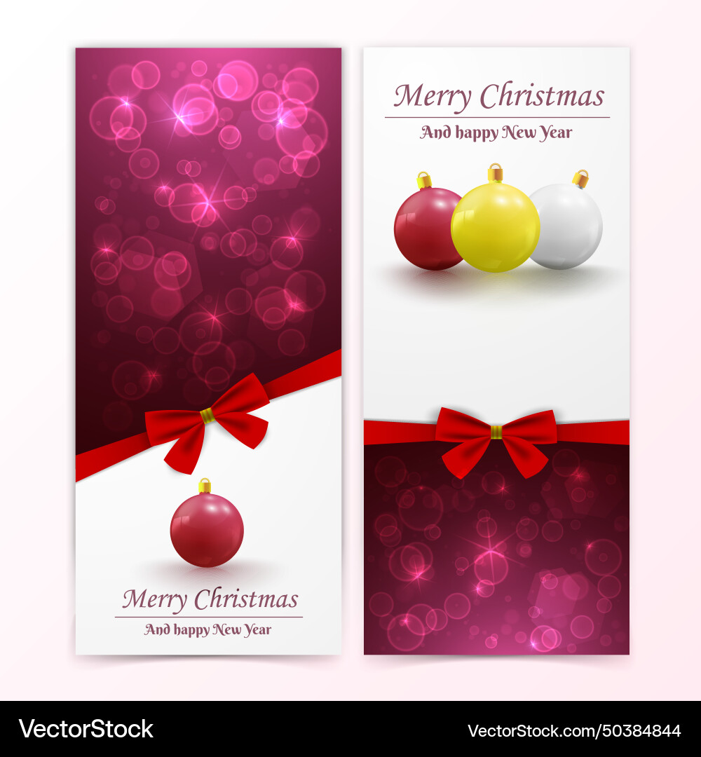 Christmas balls banners Royalty Free Vector Image