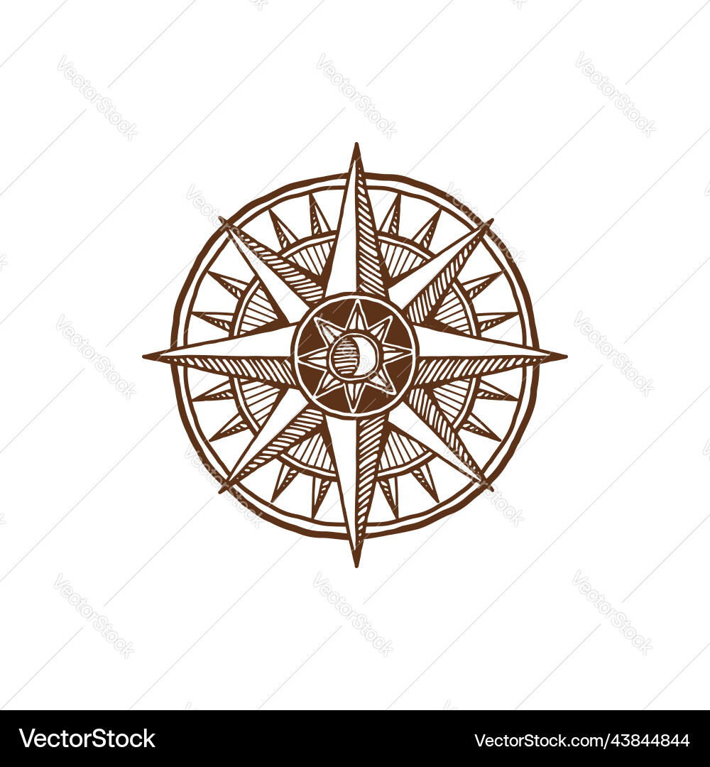 Compass geography and topography object windrose Vector Image