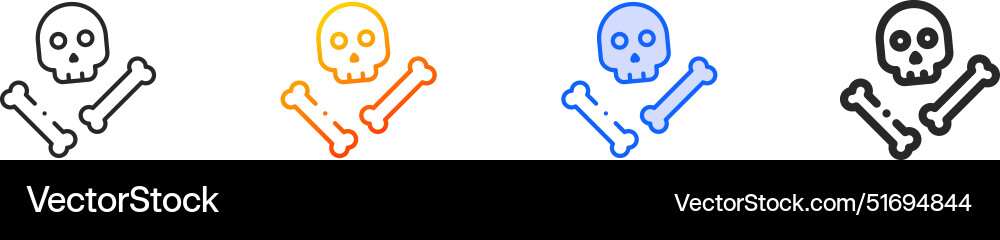 Dead iconthin linear gradient blue stroke Vector Image