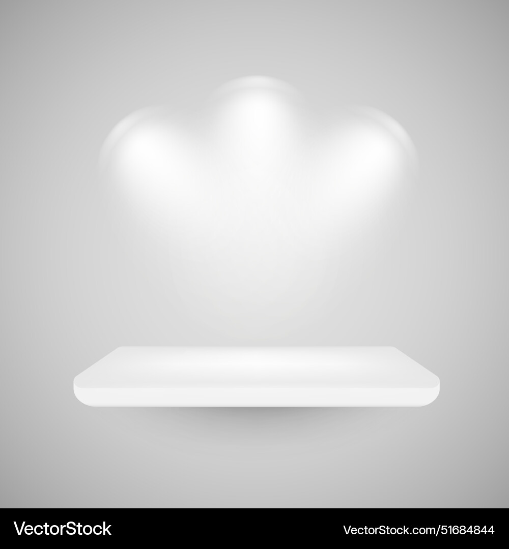 Empty shelf for exhibit Royalty Free Vector Image
