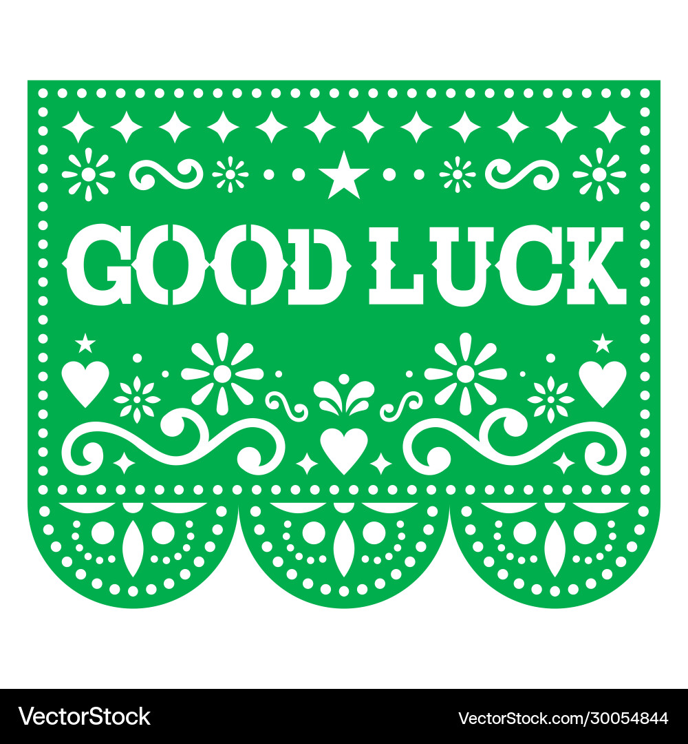 Good luck paper greeting card design Royalty Free Vector