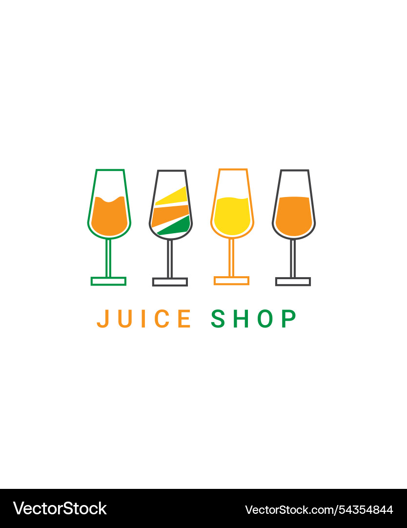 Juice shop logo fresh drink template Royalty Free Vector