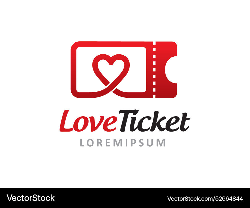 Love ticket logo symbol or icon template Vector Image
