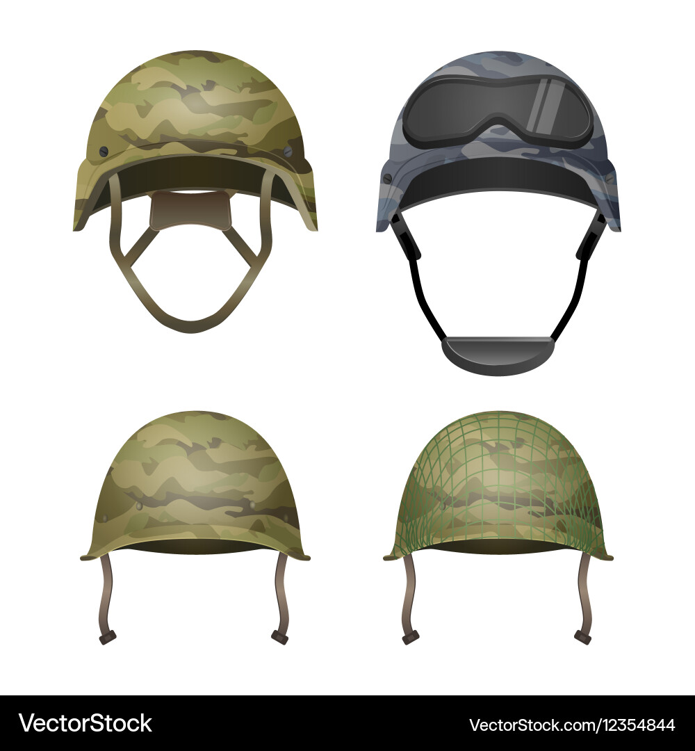 Military Camouflage Helmets Royalty Free Vector Image