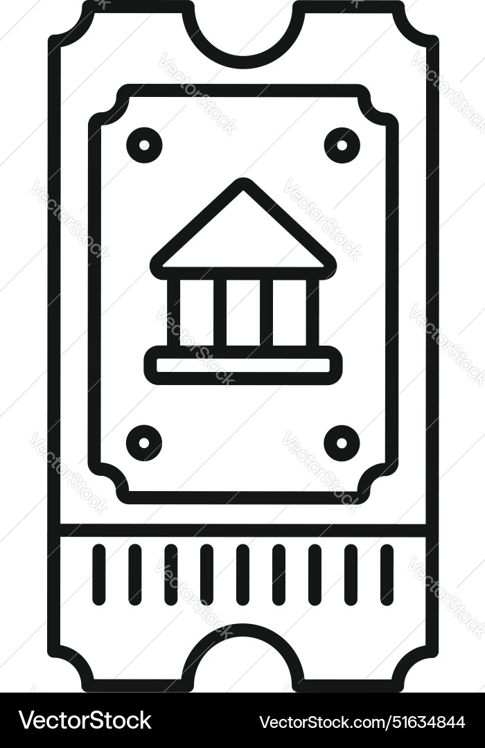 Museum ticket representing entry to cultural Vector Image