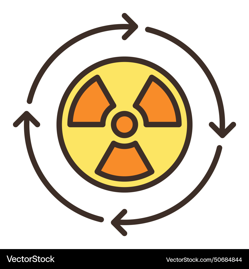 Radiation sign with arrows nuclear renewable Vector Image