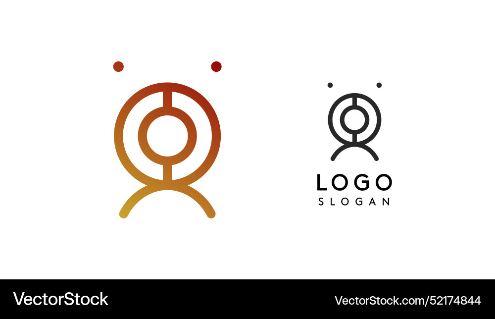 Stylized camera icon tech-inspired typography Vector Image