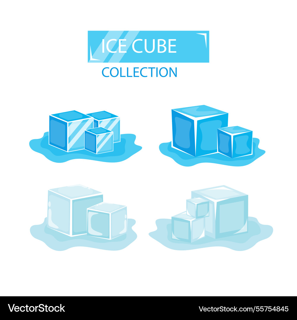2d ice cube collection Royalty Free Vector Image