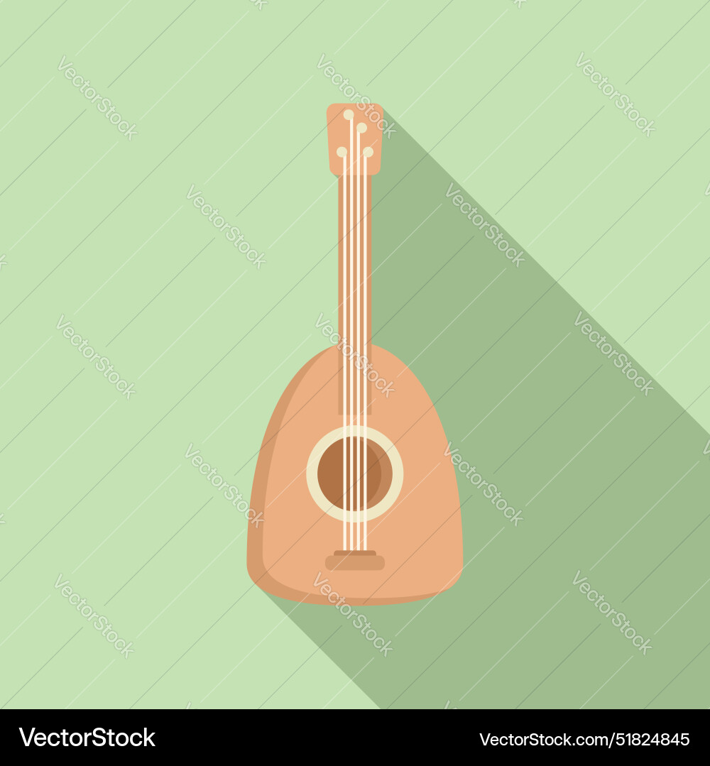 Acoustic guitar with strings on pastel green Vector Image