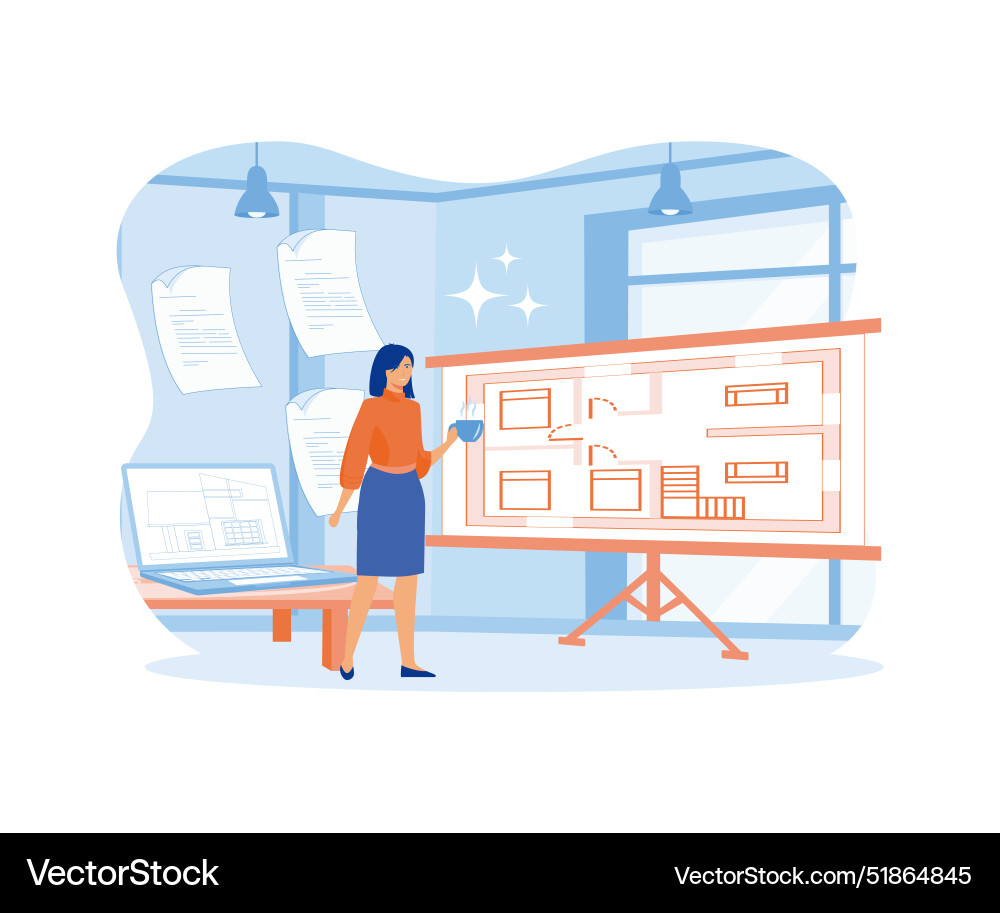 Architect female concept professional Royalty Free Vector