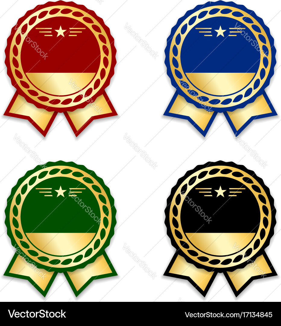 Award ribbon the best set Royalty Free Vector Image