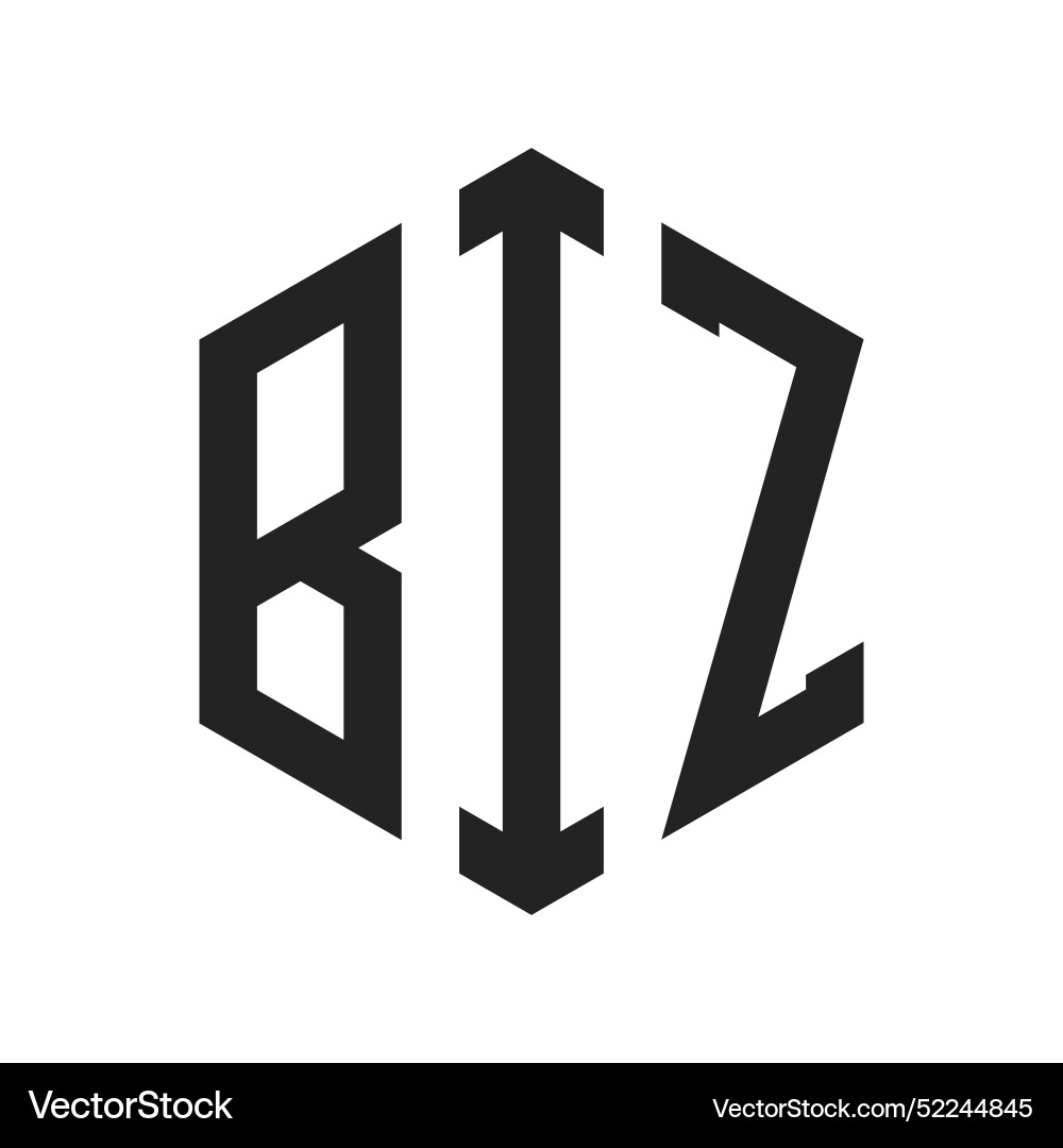 Biz logo design initial letter monogram Royalty Free Vector
