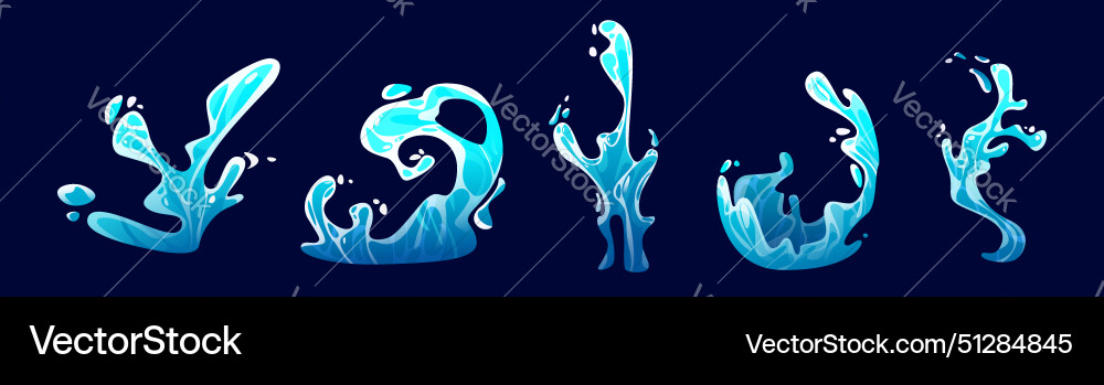 Cartoon water splash set Royalty Free Vector Image