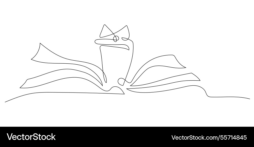 Kreative Linie Zeichnung eines Frosch sitzen auf einem offenen