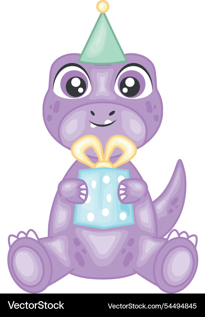 Cute dinosaur birthday party Royalty Free Vector Image