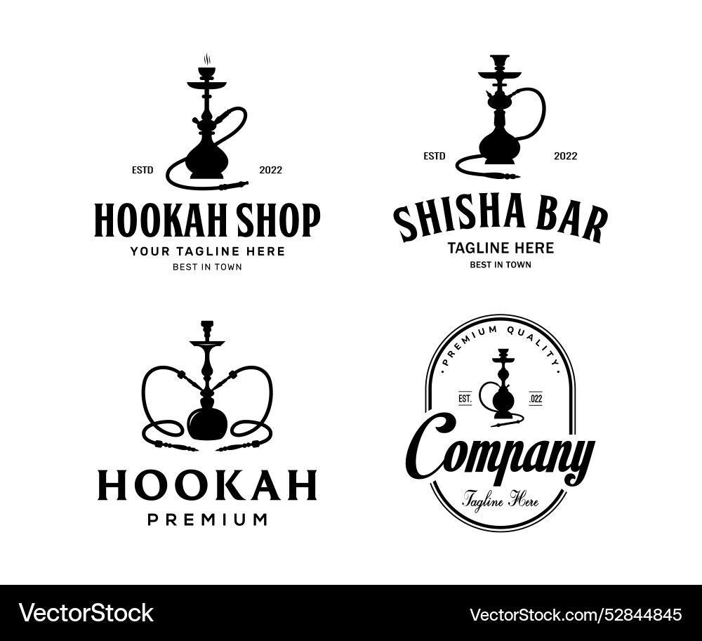 Hookah logo design and arabian shisha smoke Vector Image