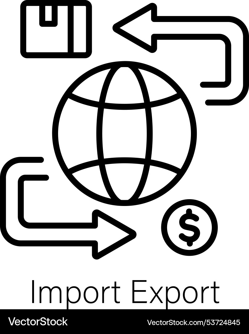 Import export Royalty Free Vector Image - VectorStock