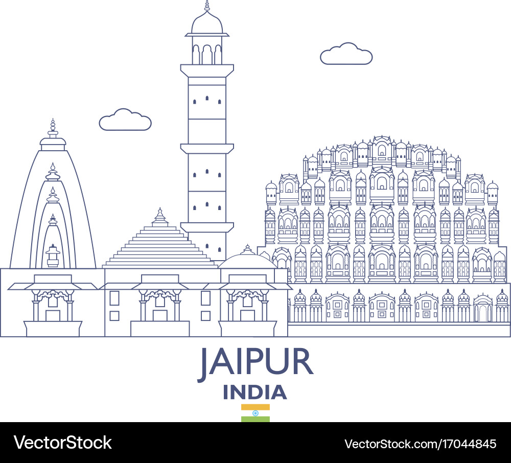 Jaipur city skyline Royalty Free Vector Image - VectorStock