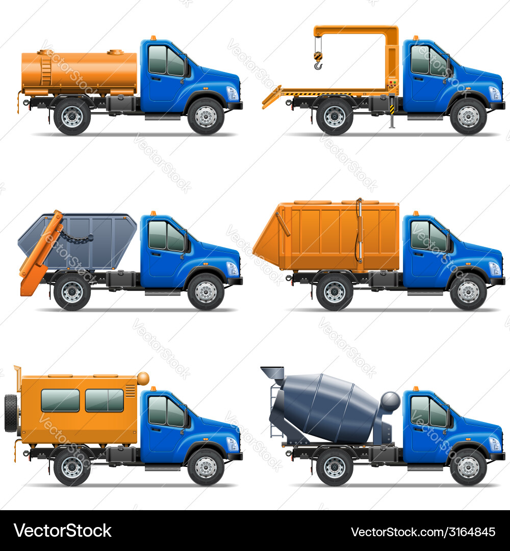 Lorry icons set 5 Royalty Free Vector Image - VectorStock