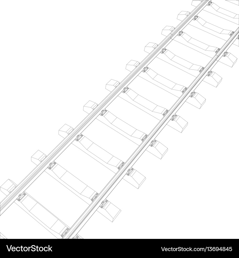 Railway on white Royalty Free Vector Image - VectorStock