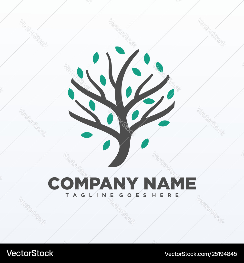 Tree isolated elements template Royalty Free Vector Image