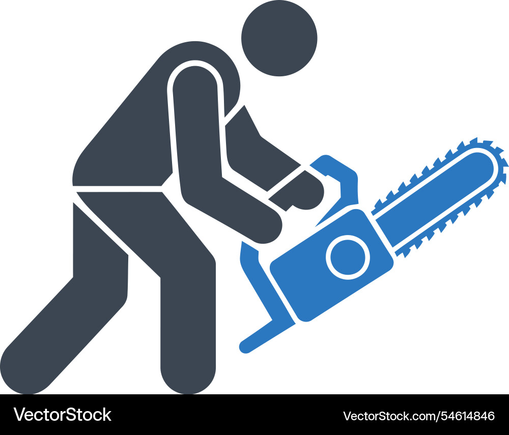 Chainsaw operator icon Royalty Free Vector Image