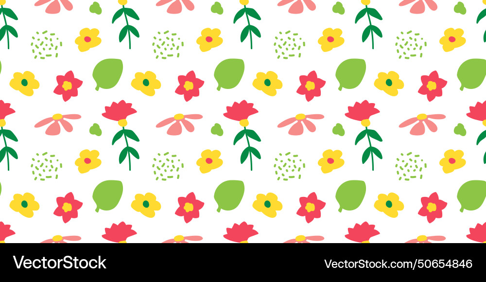 Colorful flower seamless pattern in children Vector Image