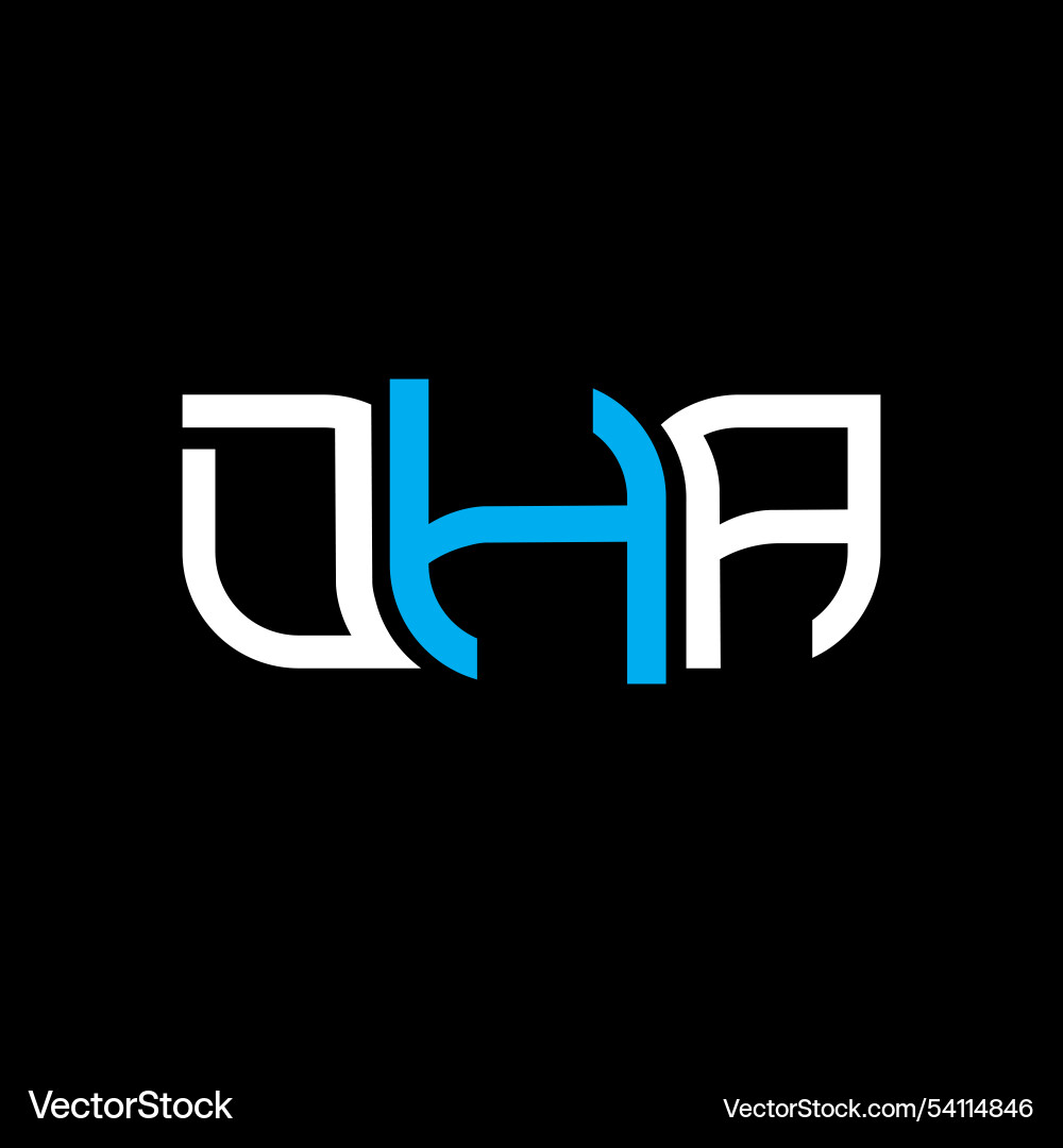 Dha logo design simple and modern Royalty Free Vector Image
