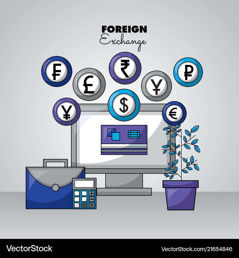 Foreign exchange card Royalty Free Vector Image