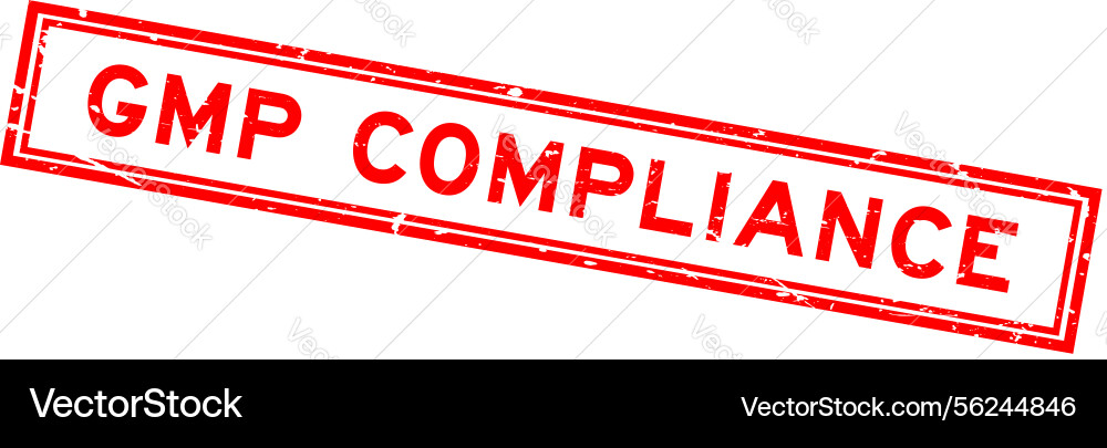 Grunge red gmp good manufacturing practice Vector Image