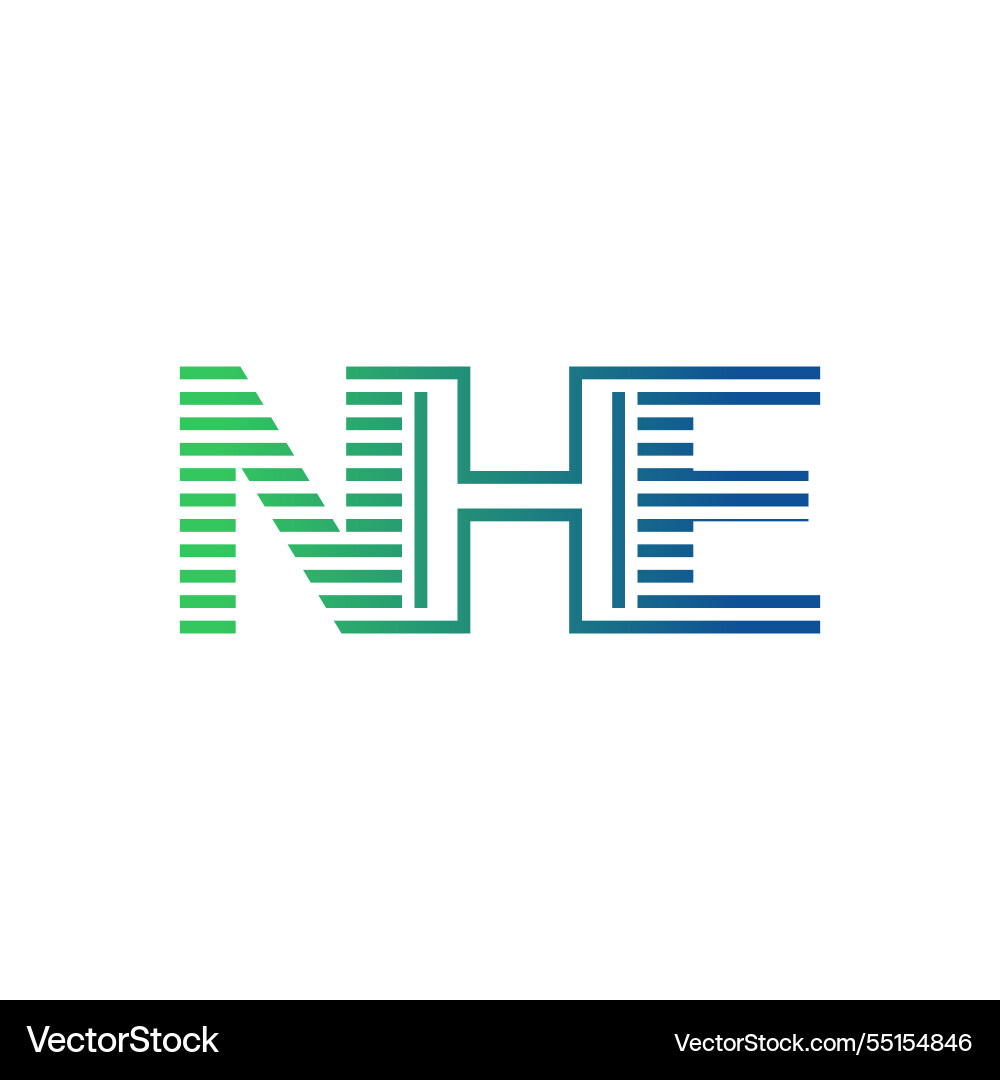 Modern nhe logo design letter minimalist Vector Image
