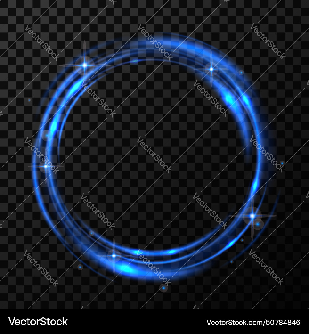 Round blue shiny in transparent background Vector Image
