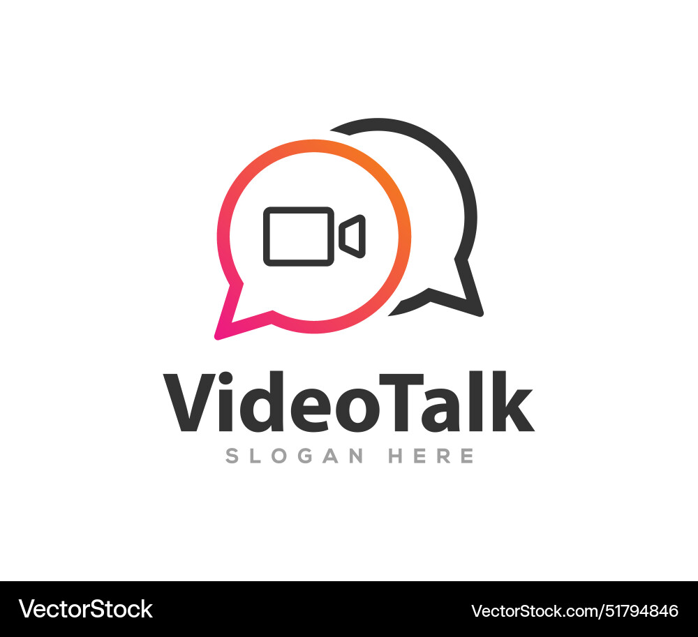Video chat conference logo design Royalty Free Vector Image