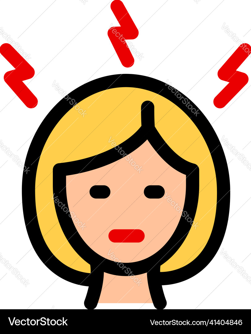 Woman with headache color icon Royalty Free Vector Image