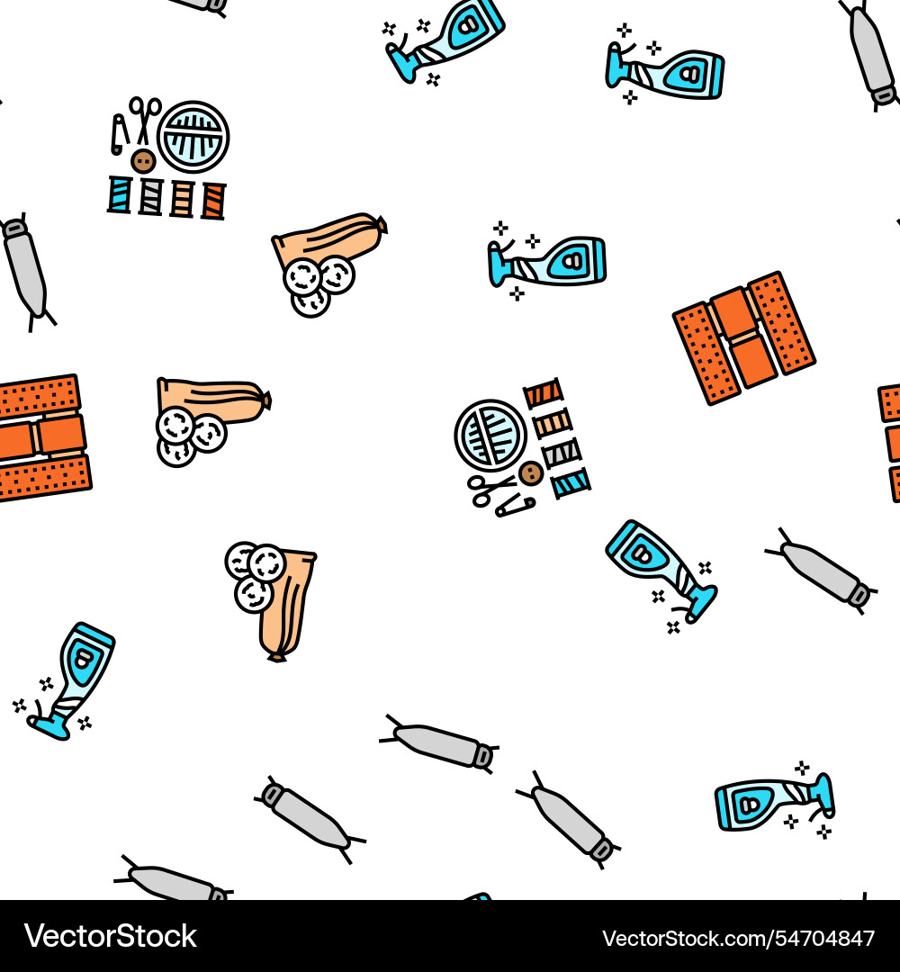 Clothes care laundry ironing seamless pattern Vector Image