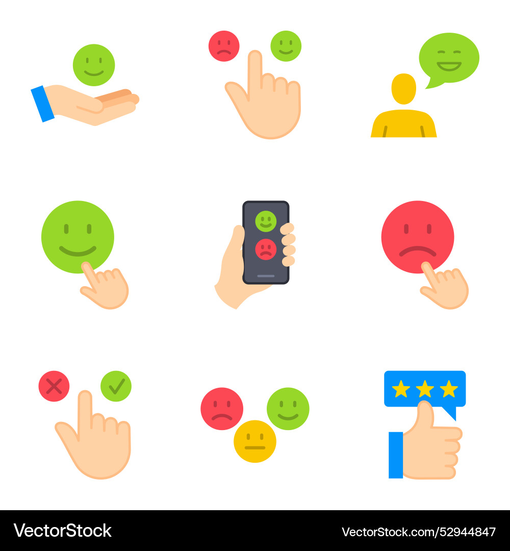 Feedback icon set Royalty Free Vector Image - VectorStock