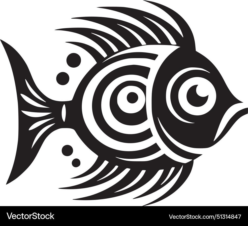 Fish - black and white Royalty Free Vector Image