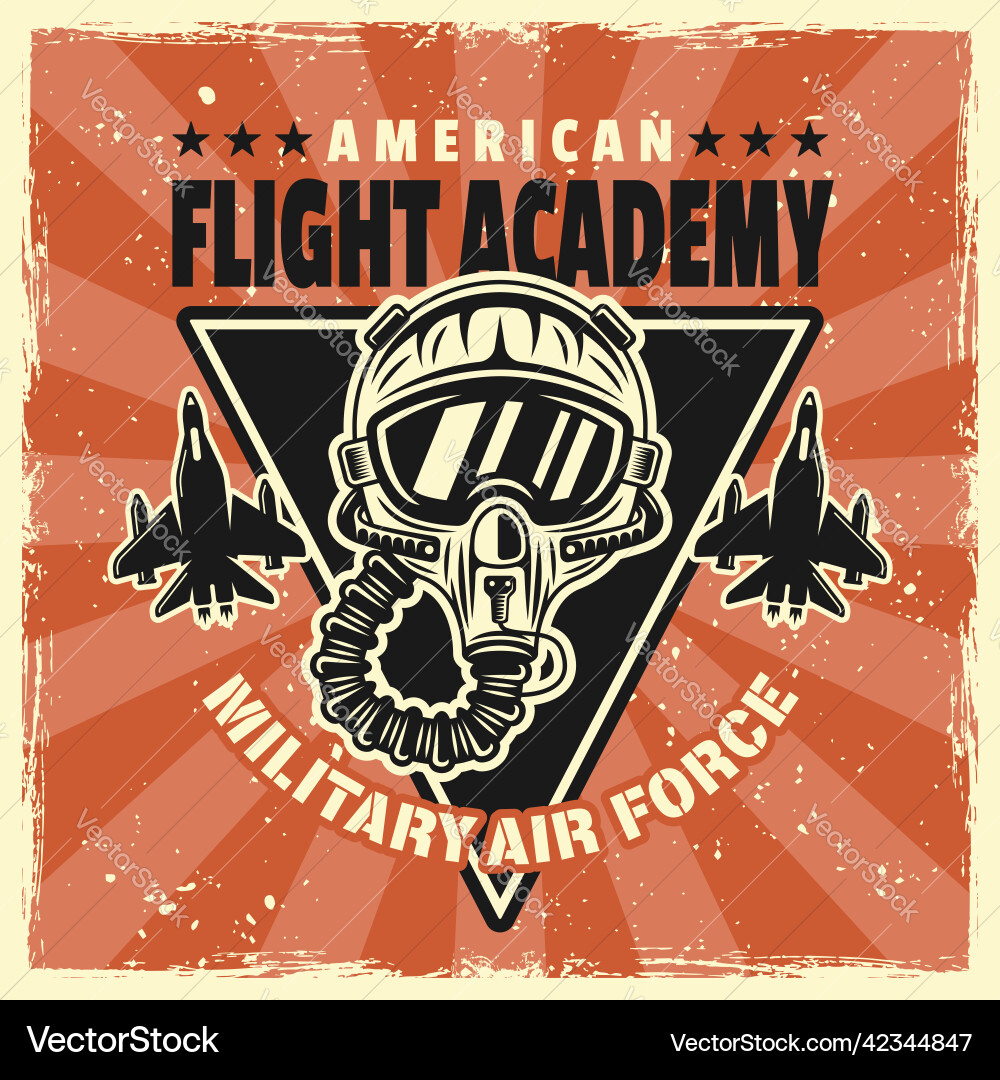 Flight academy emblem badge label logo Royalty Free Vector