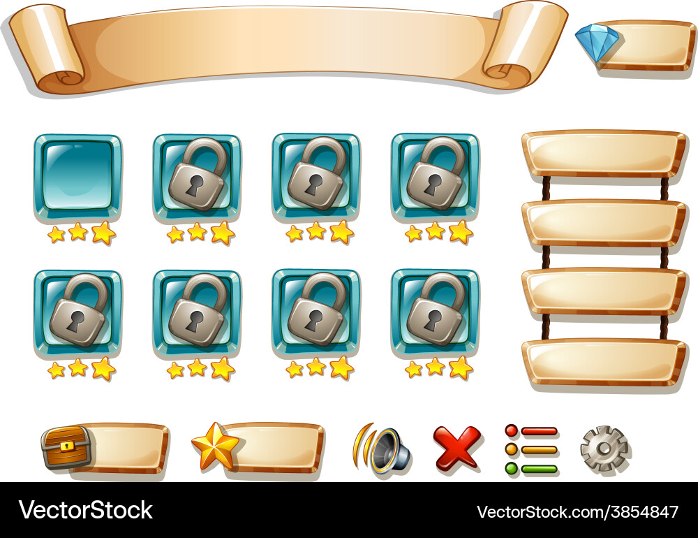 Game template Royalty Free Vector Image - VectorStock