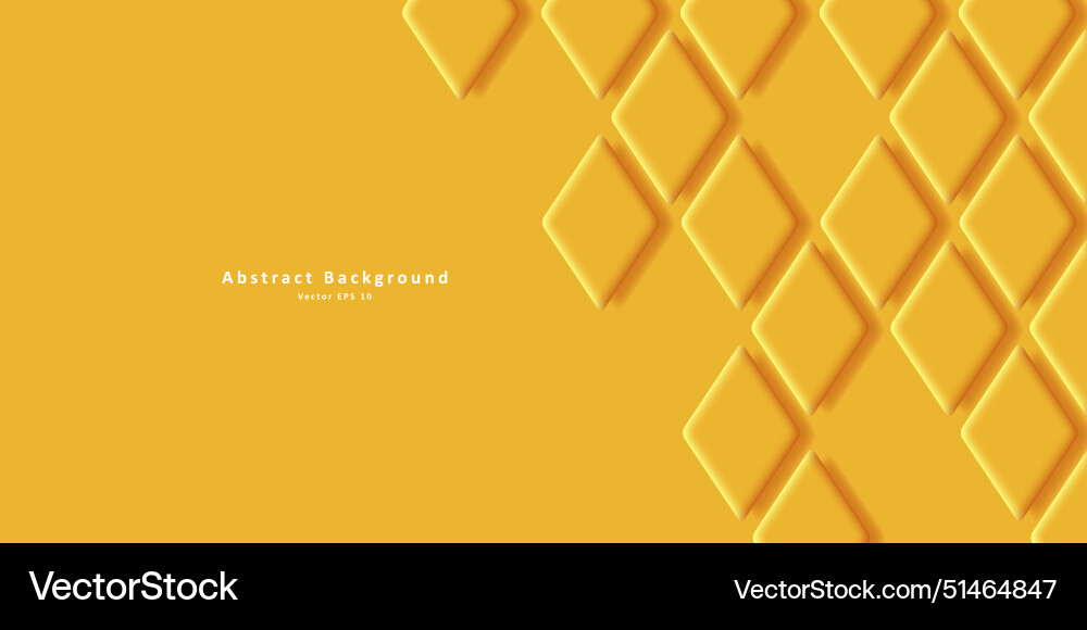 Geometric yellow background with rhombus tiles Vector Image