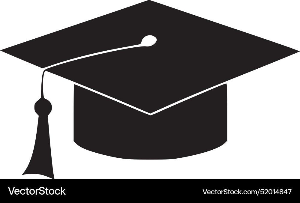 Graduation - black and white isolated icon Vector Image