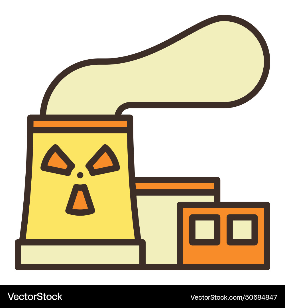 Radiation nuclear power plant colored icon Vector Image