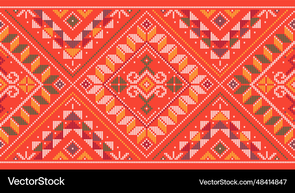 Yakan weaving inspired seamless pattern Royalty Free Vector