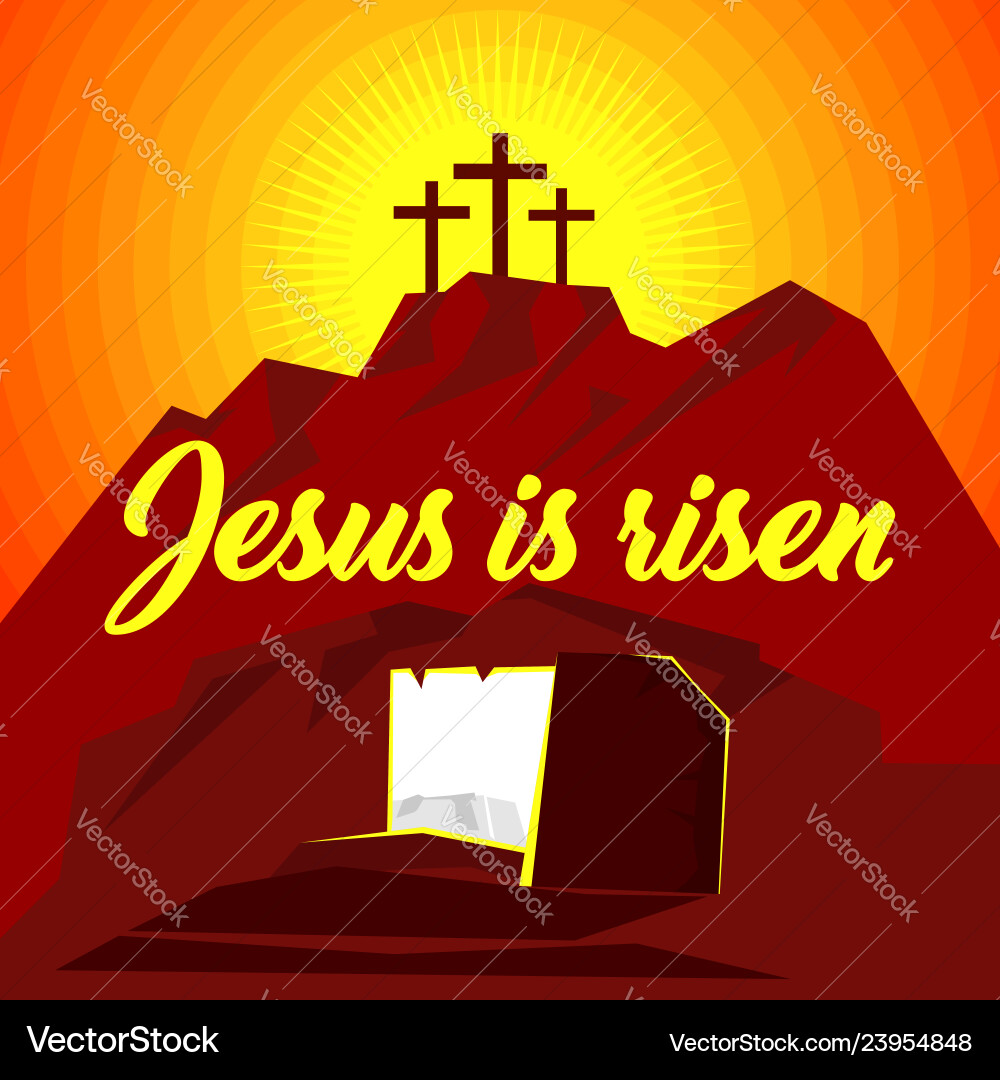 Easter jesus christ is risen Royalty Free Vector Image